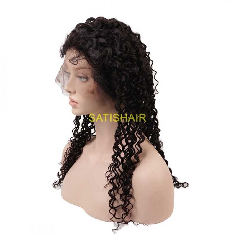 Frontal Lace Wigs DEEP couleur naturelle, cheveux soyeux et brillant ...